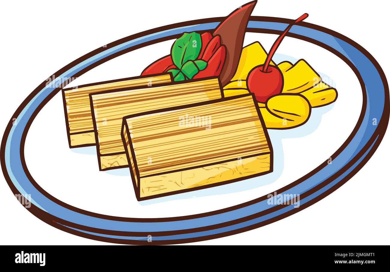 A vector of Indonesian "Kue Lapis Legit" isolated on white background ...