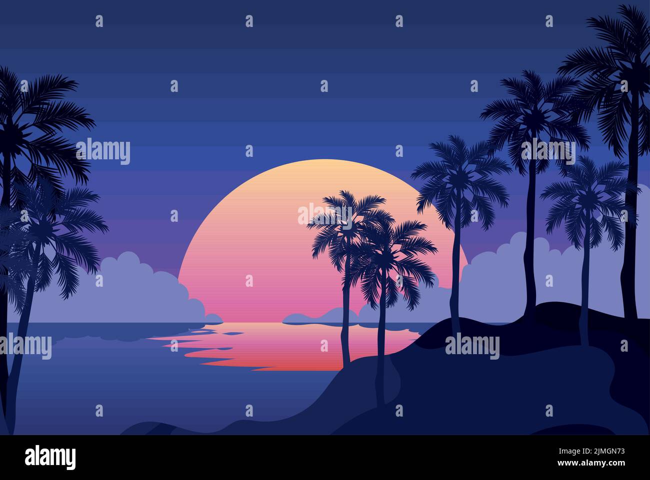 beach sunset poster Stock Vector Image & Art - Alamy