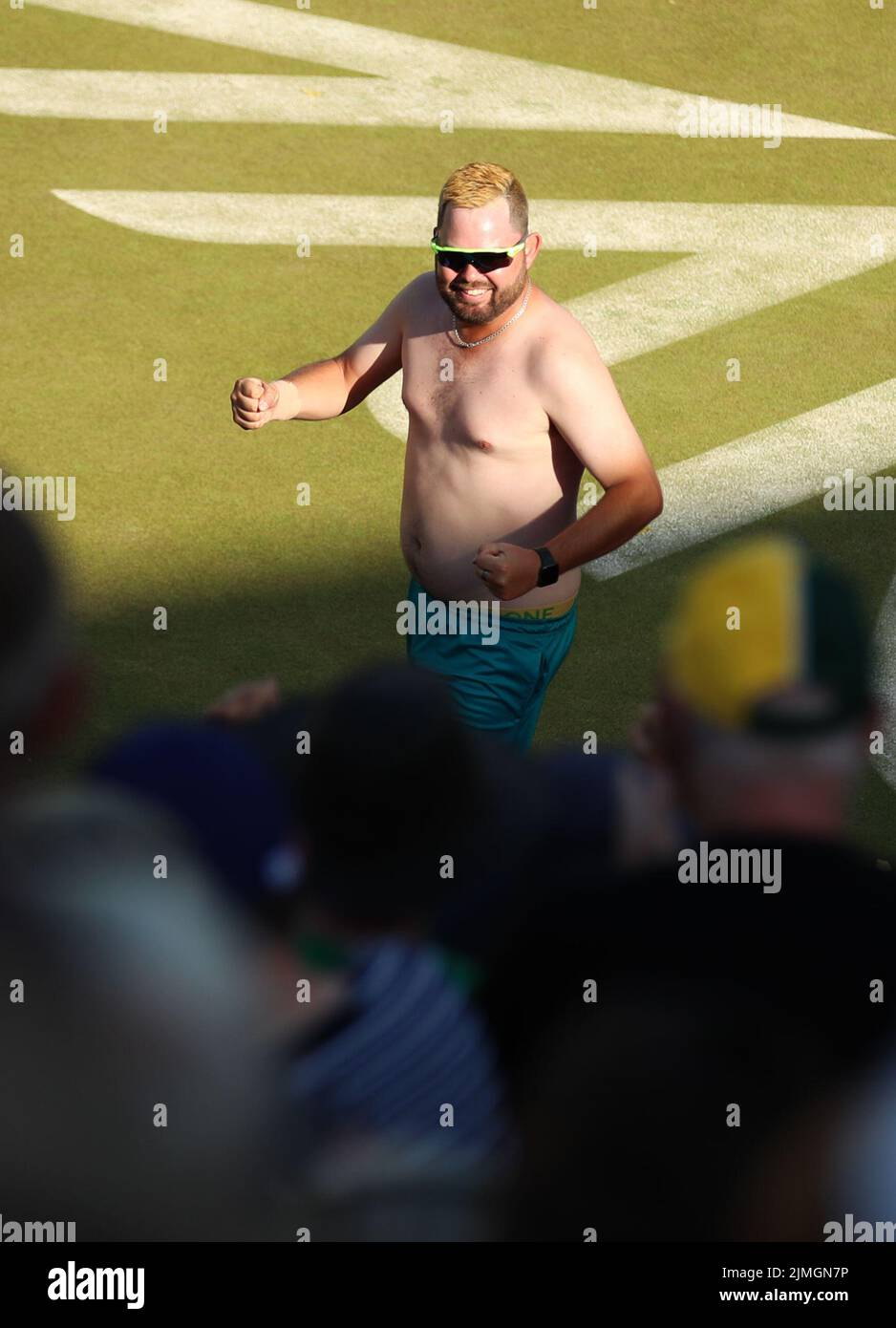 Australia’s Aaron Wilson celebrates victory following the Men's Singles ...