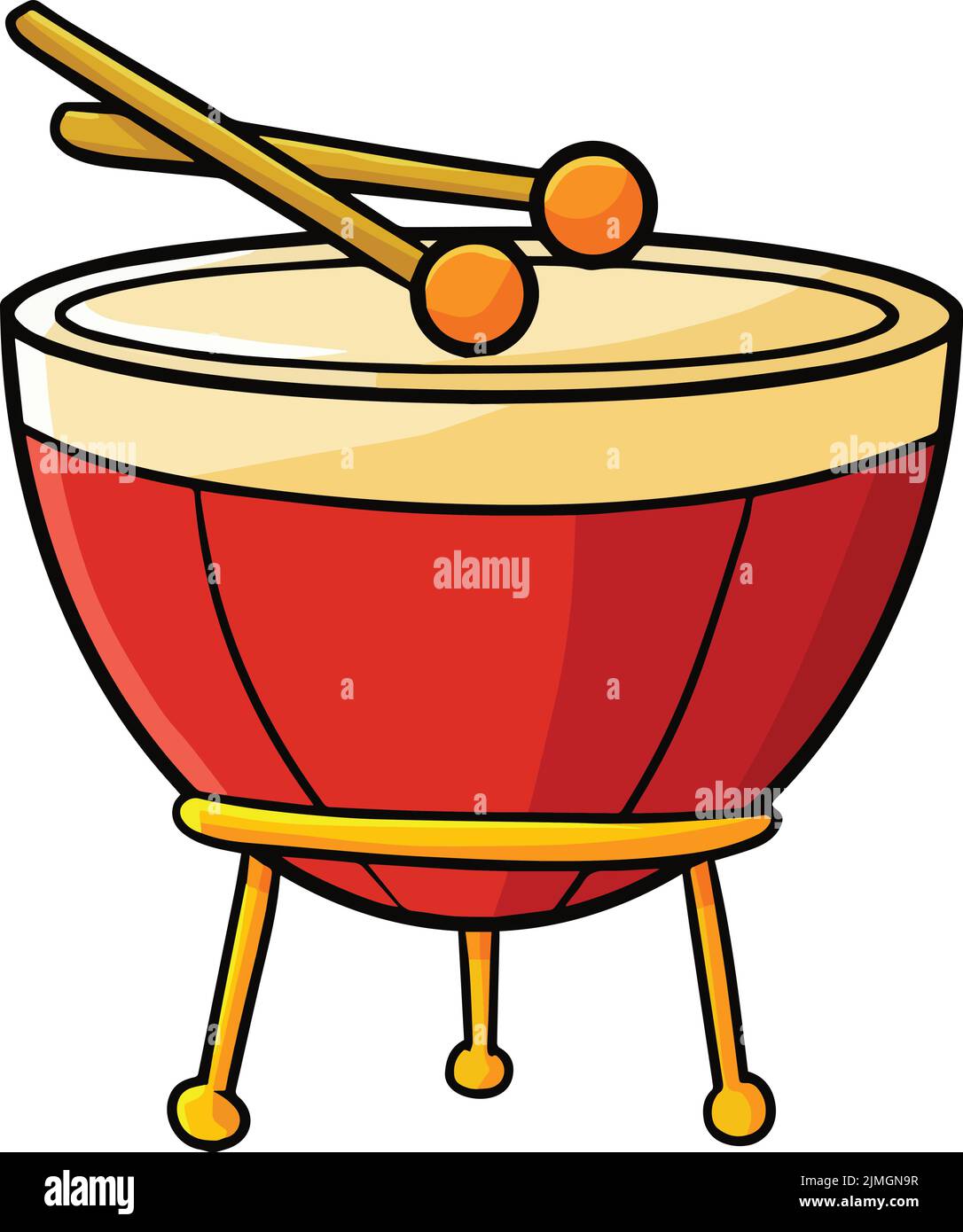 A vector illustration of colorful drums isolated on a white background ...