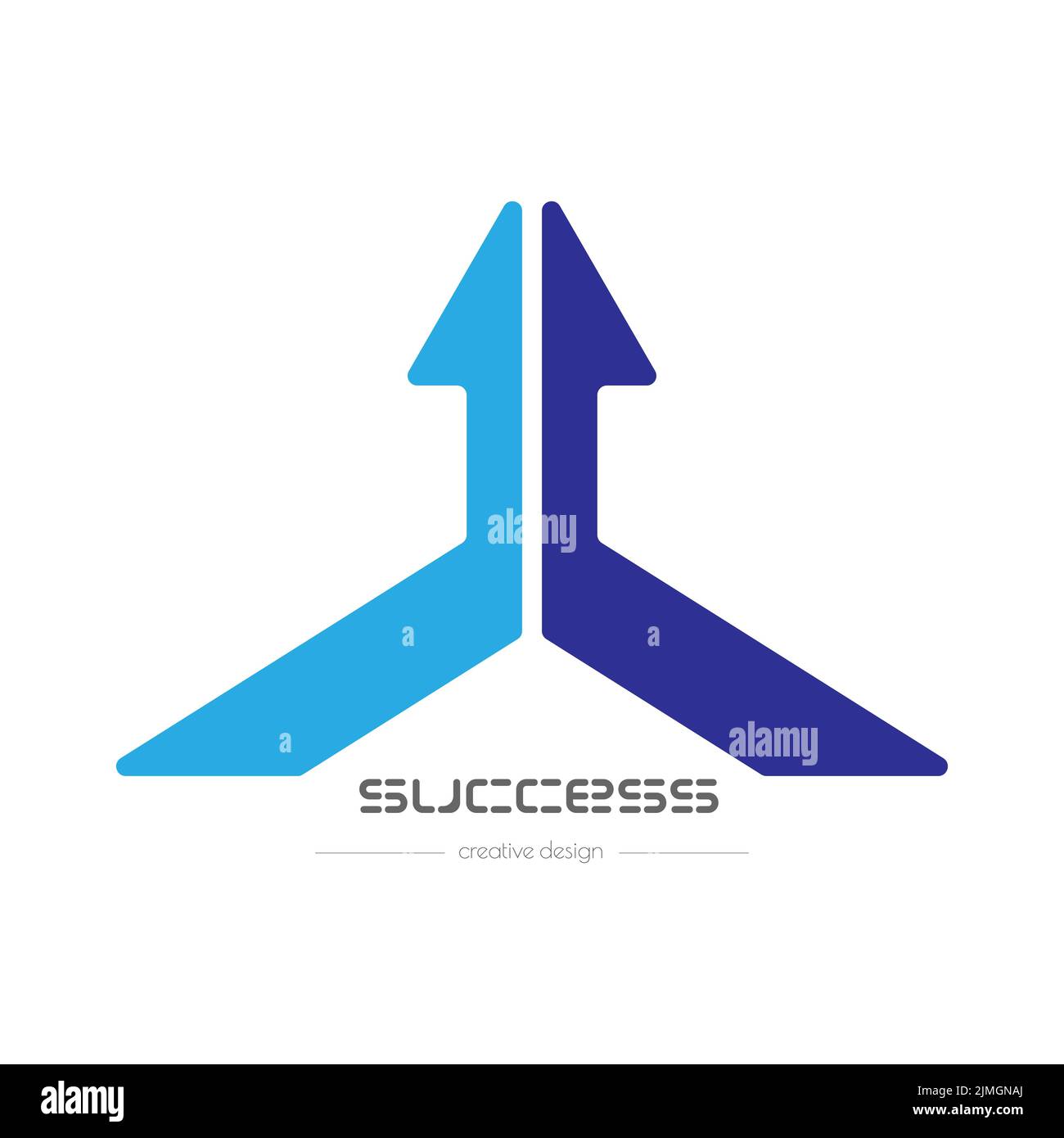 Success. Double up arrow. The concept of growth, progress, integration ...
