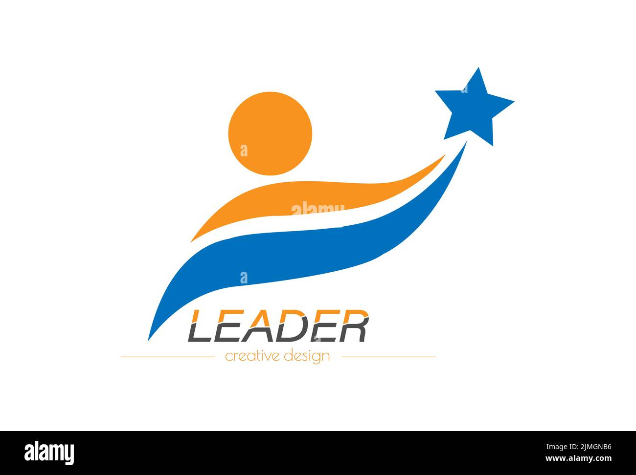 Leader. Template of a logo, sticker, brand or label for a creative idea ...