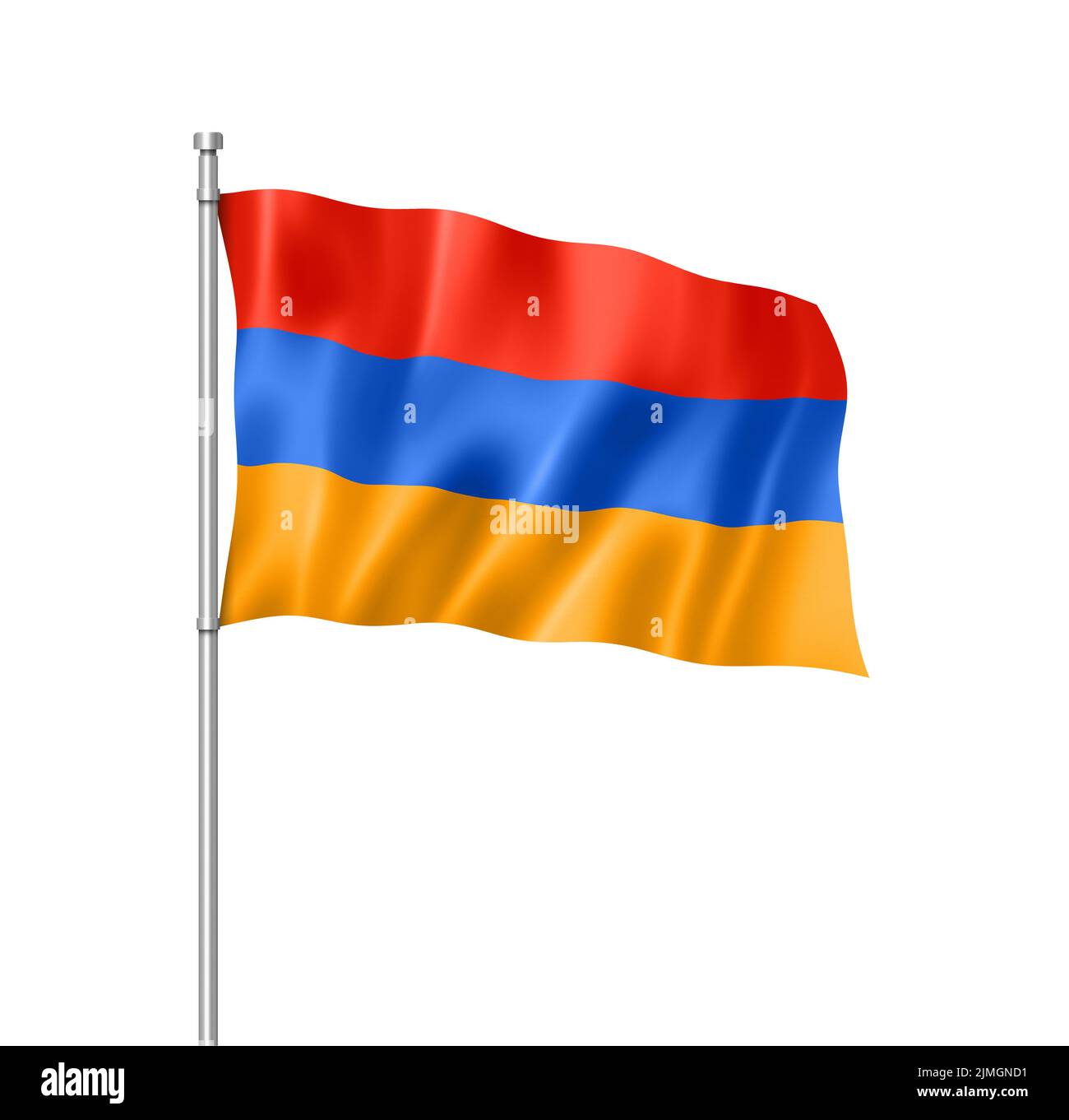 Armenian flag isolated on white Stock Photo - Alamy