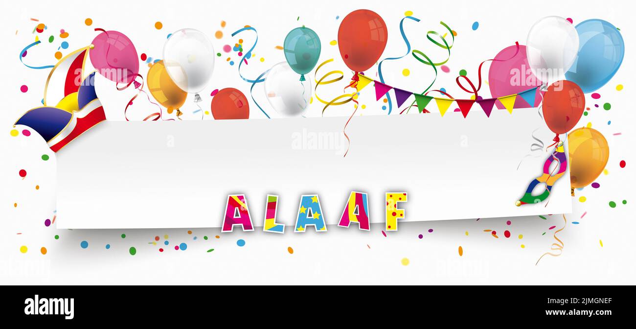 Alaaf Empty Paper Banner Balloons Jesters Cap Stock Photo - Alamy