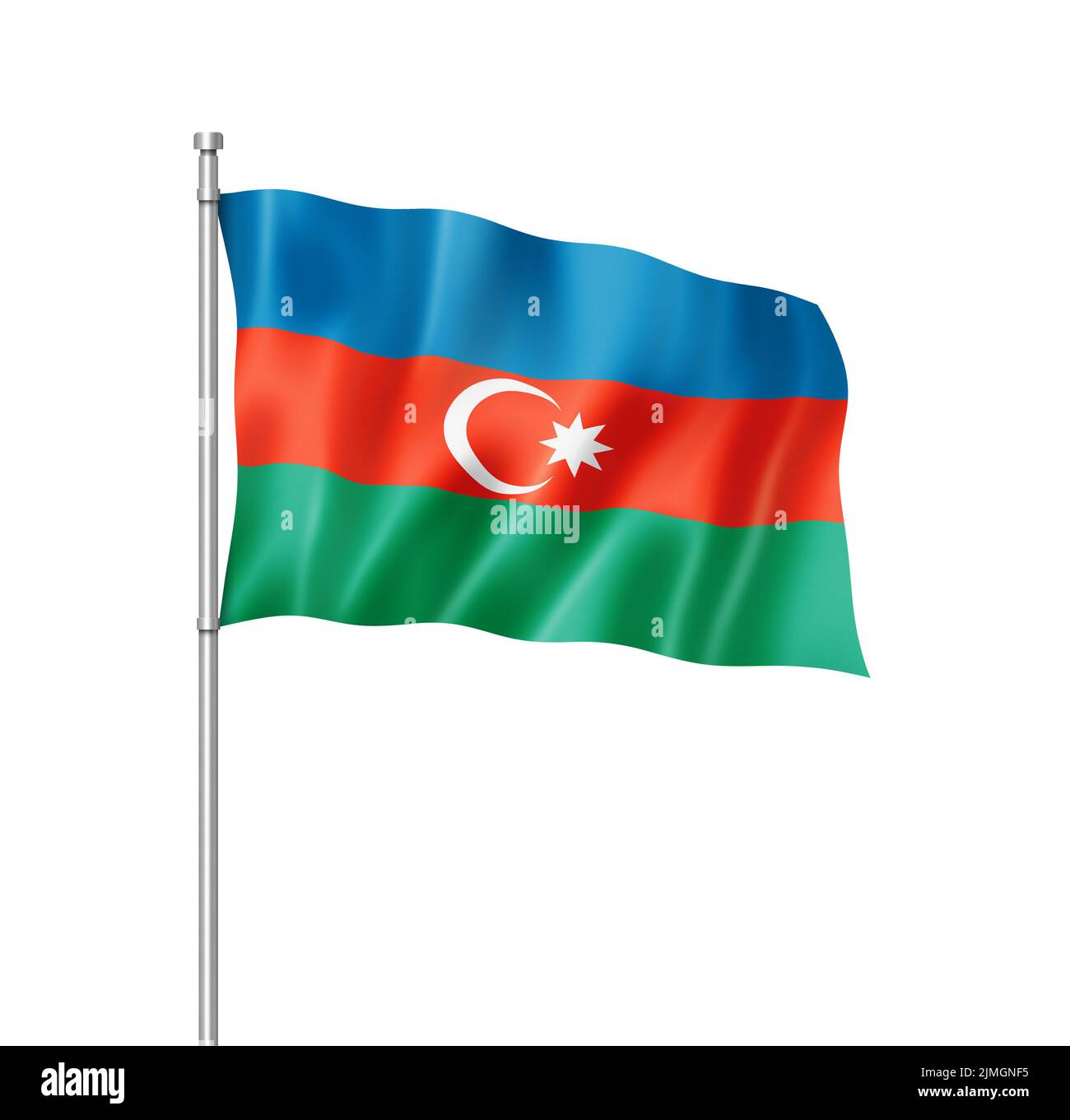Azerbaijani flag isolated on white Stock Photo - Alamy