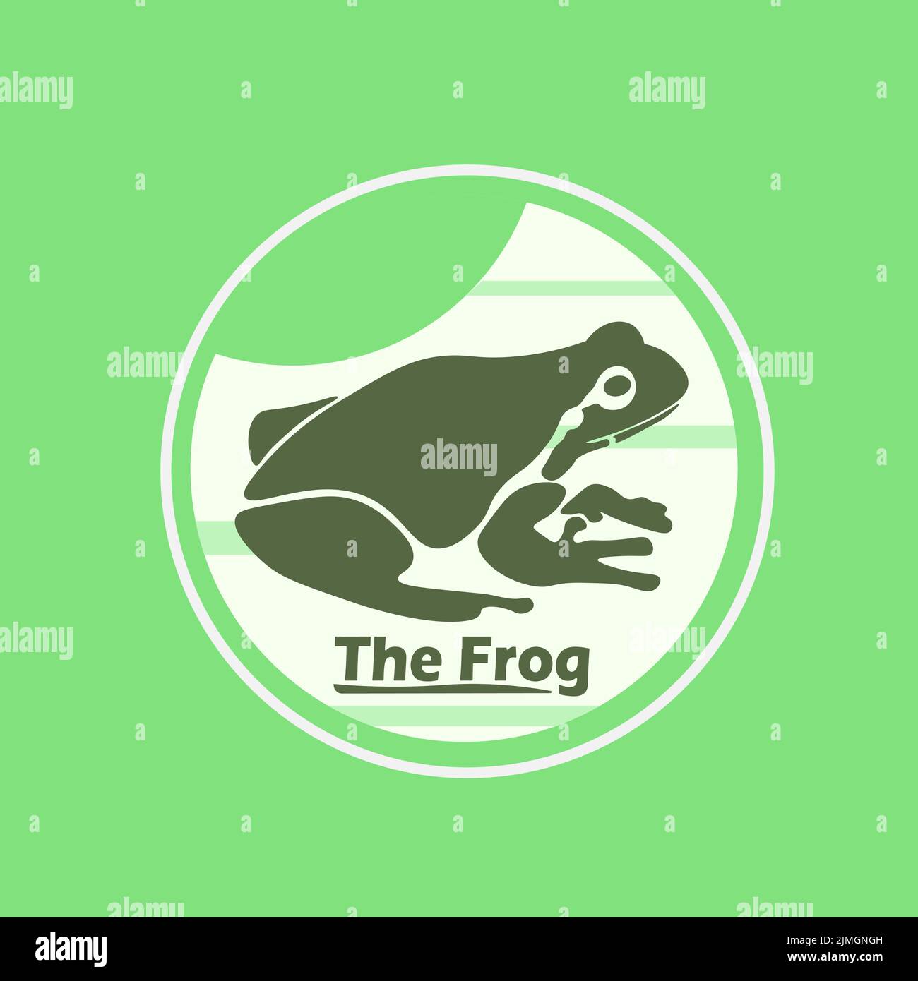 Frog logo design illustration, green background simple and creative ...
