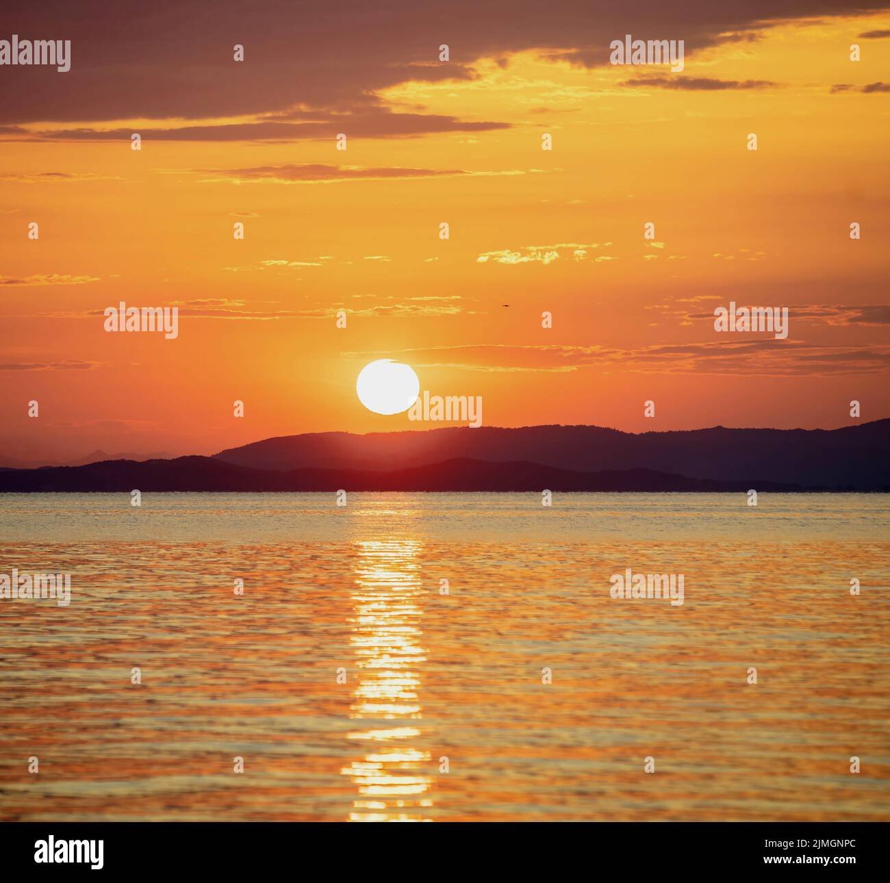 Sunset Over Water With Sky