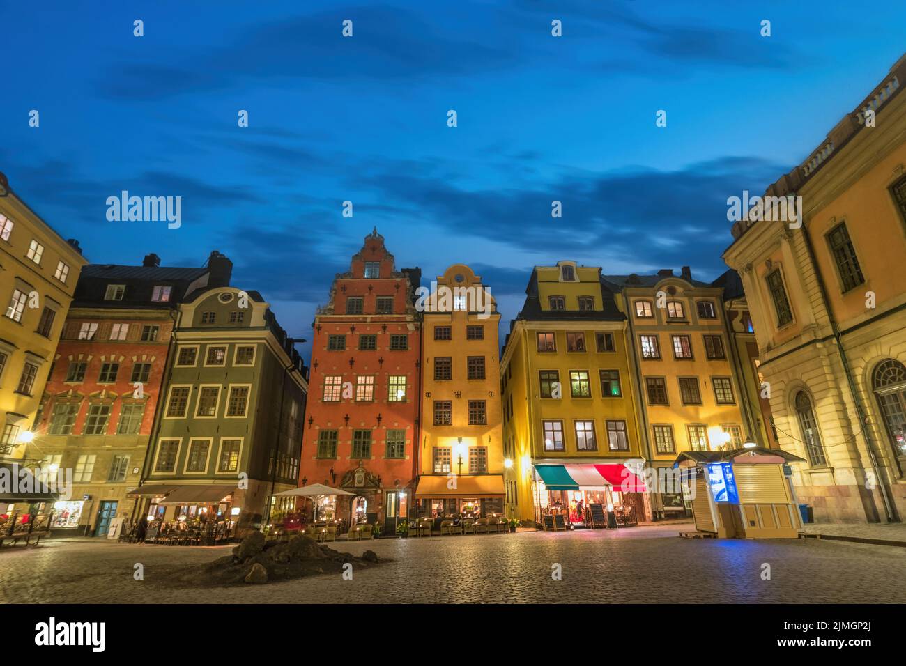 Stockholm Sweden, night city skyline at Gamla Stan old town and ...