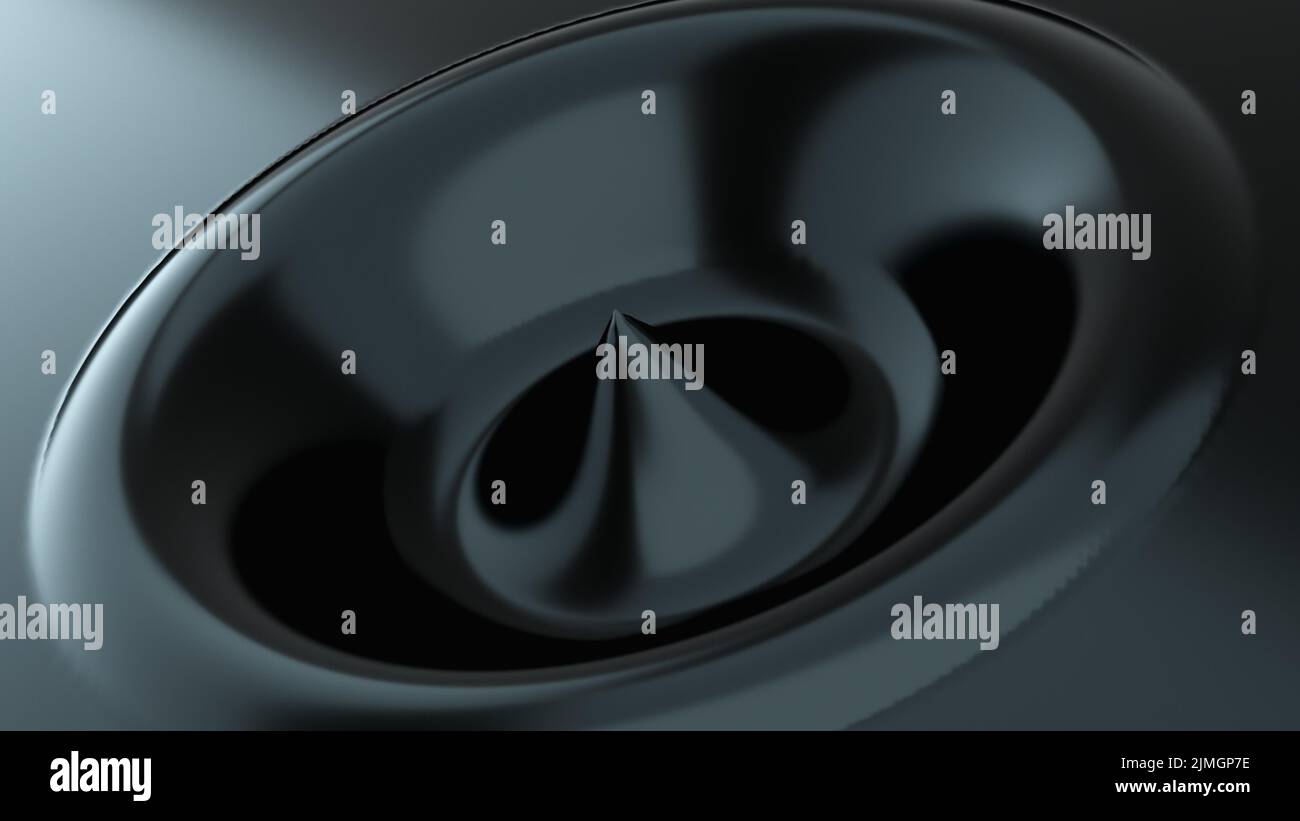 Abstract shape with impulse circular black waves, computer generated ...