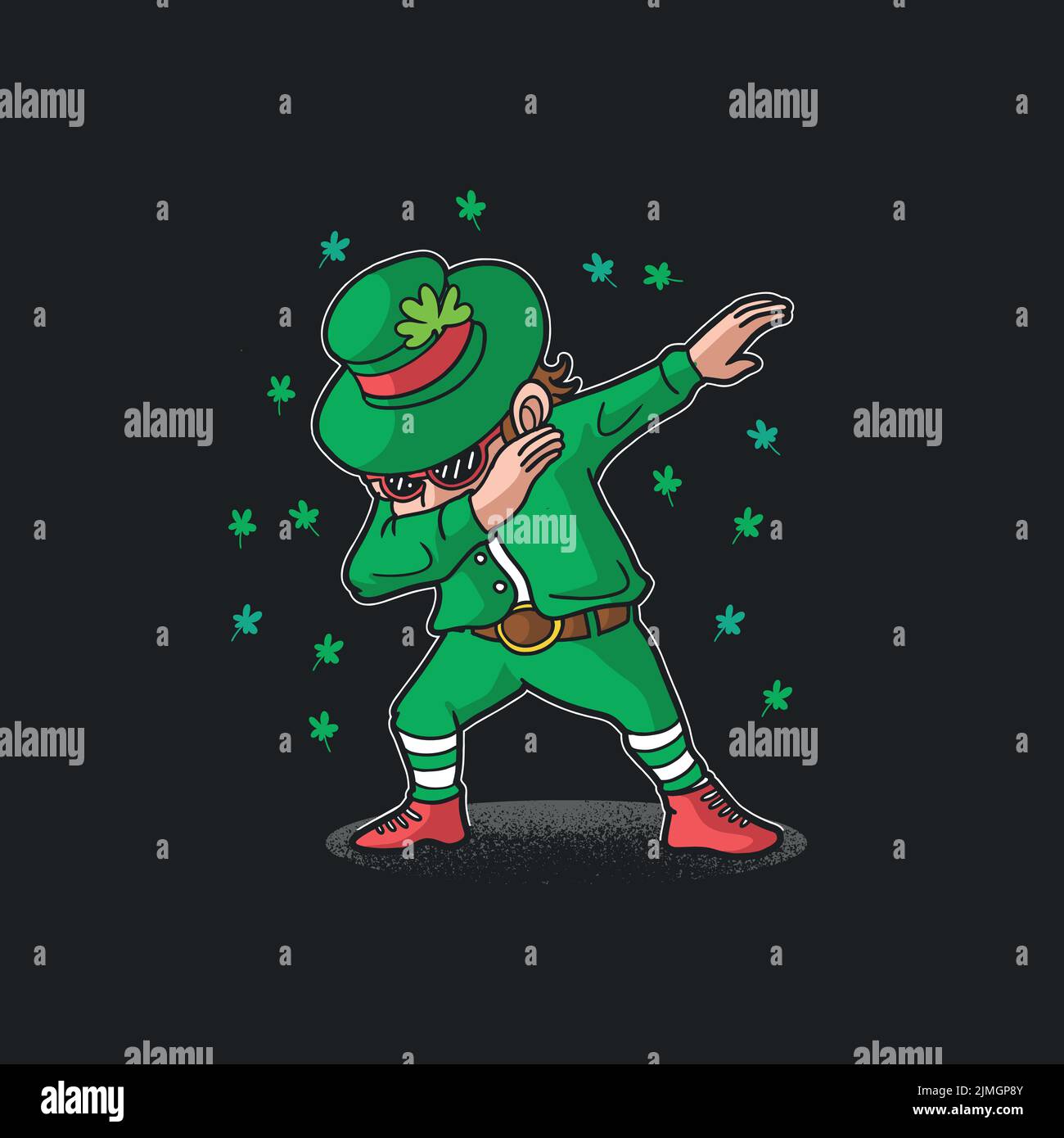 shamrock dabbing celebration happy green Stock Vector Image & Art - Alamy