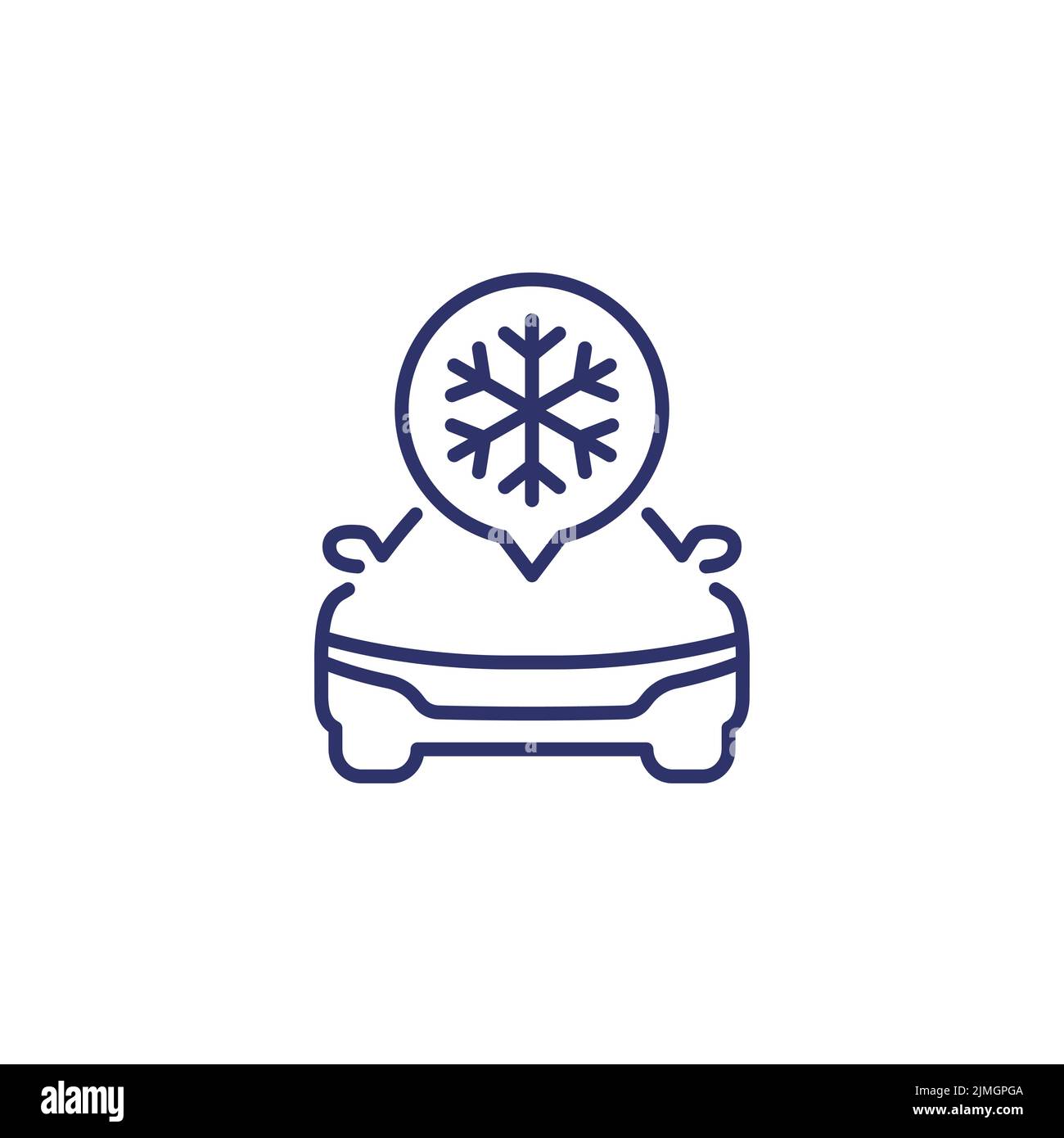 frost warning line icon with a car Stock Vector Image & Art - Alamy