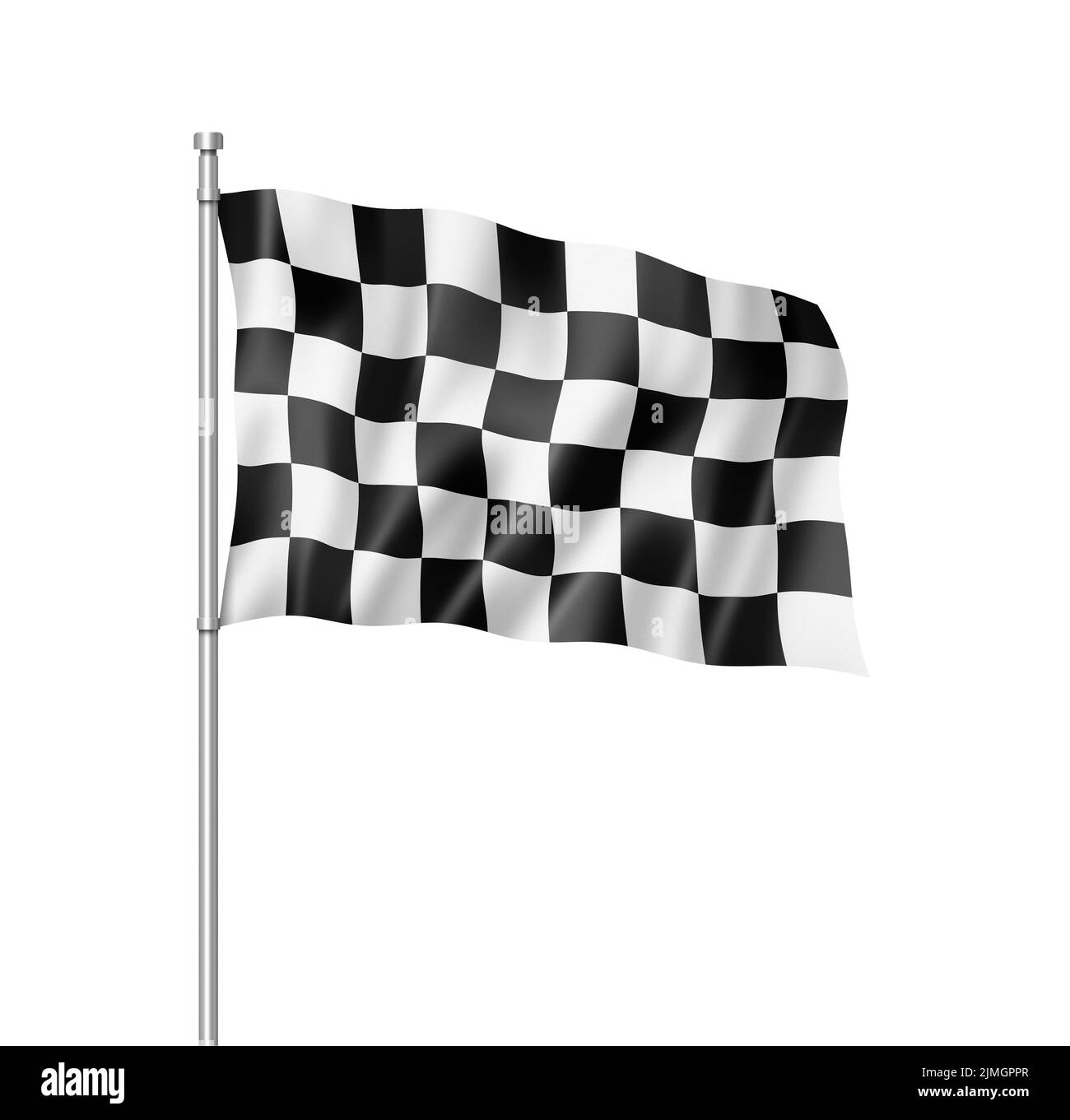 Auto racing finish checkered flag isolated on white Stock Photo - Alamy