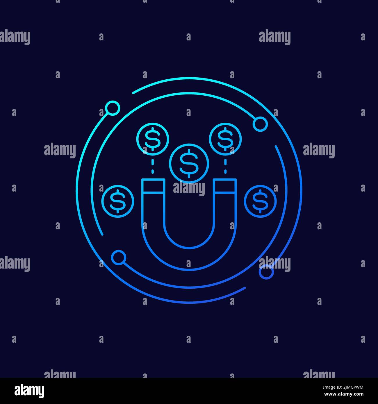 money and magnet line vector icon Stock Vector Image & Art - Alamy