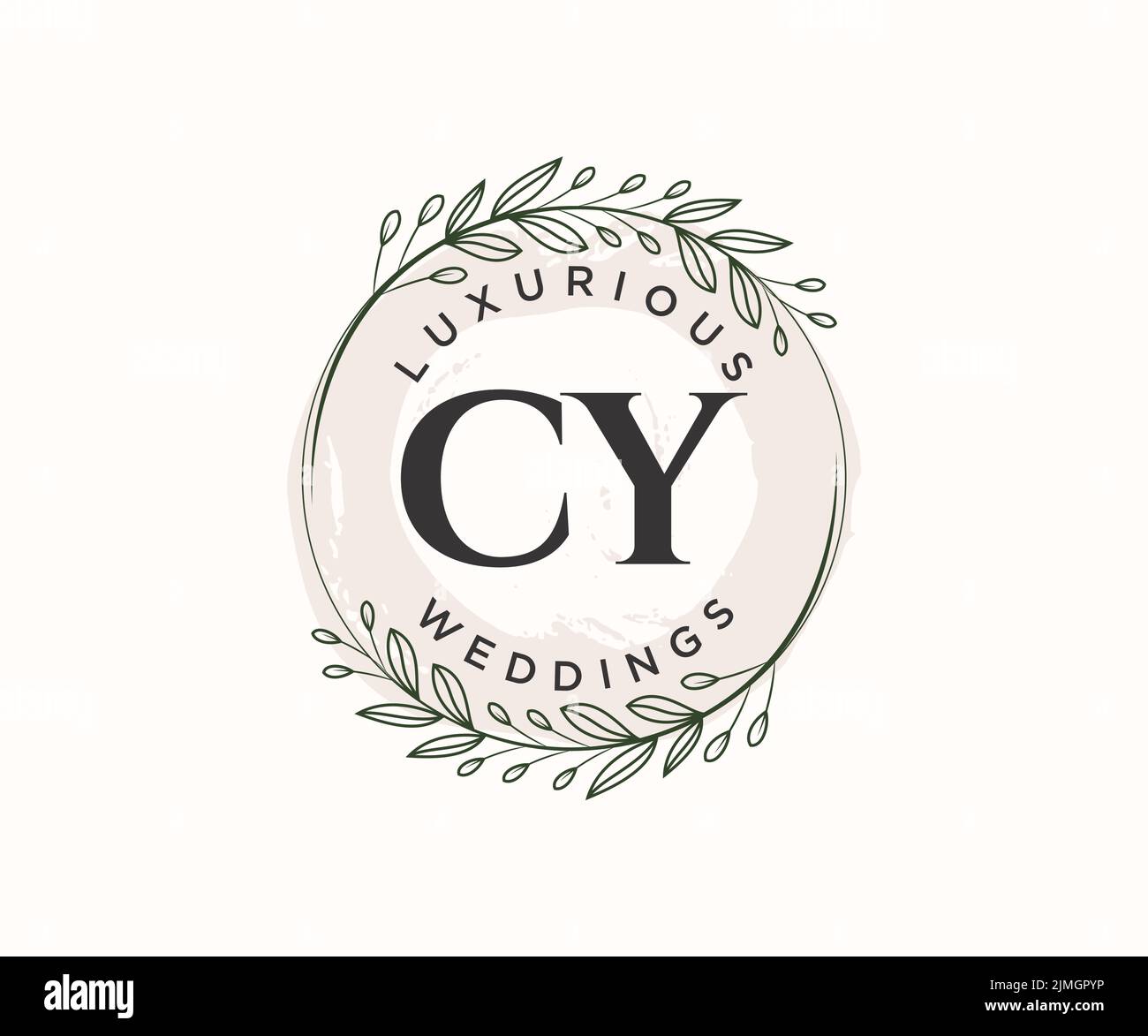 CY Initials letter Wedding monogram logos template, hand drawn modern ...