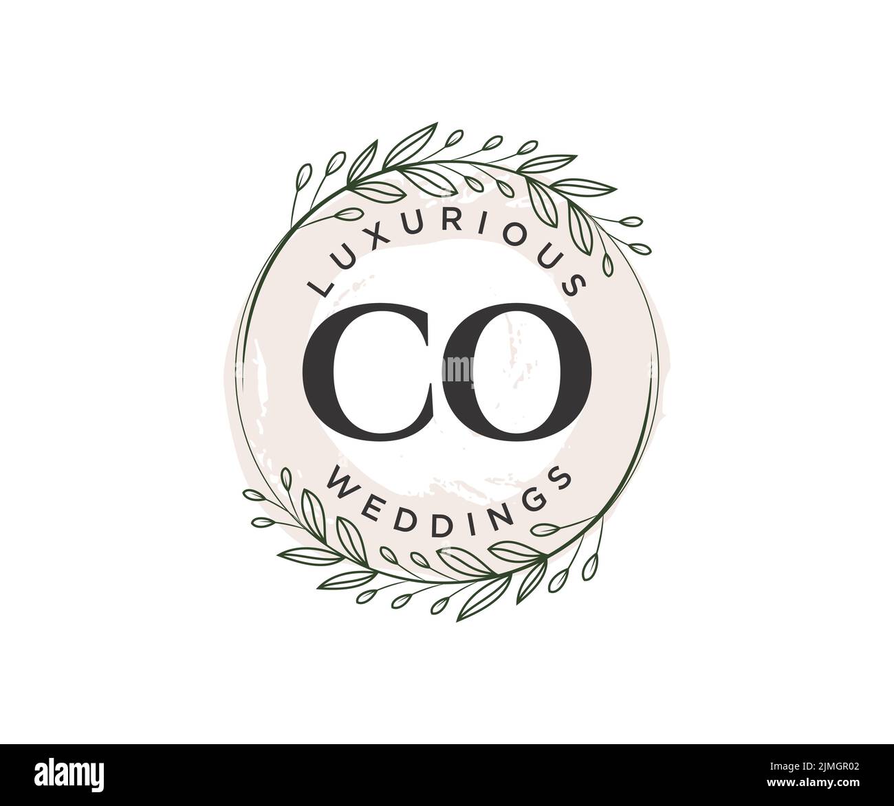 CO Initials letter Wedding monogram logos template, hand drawn modern ...