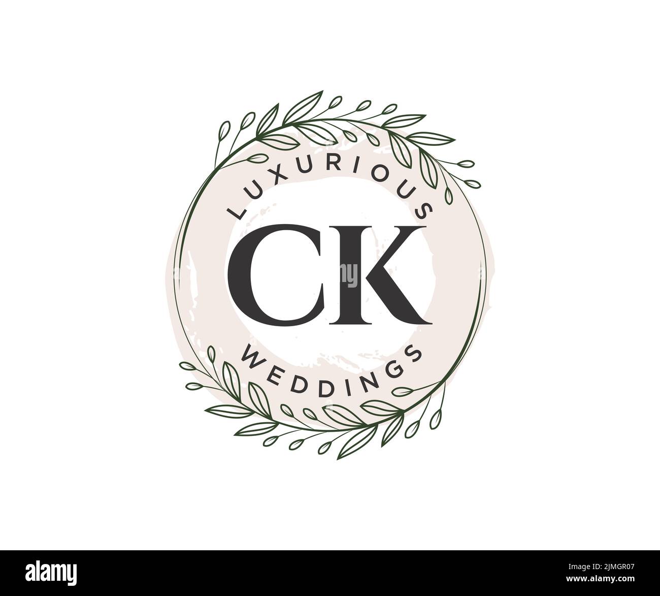 CK Initials letter Wedding monogram logos template, hand drawn modern minimalistic and floral ...