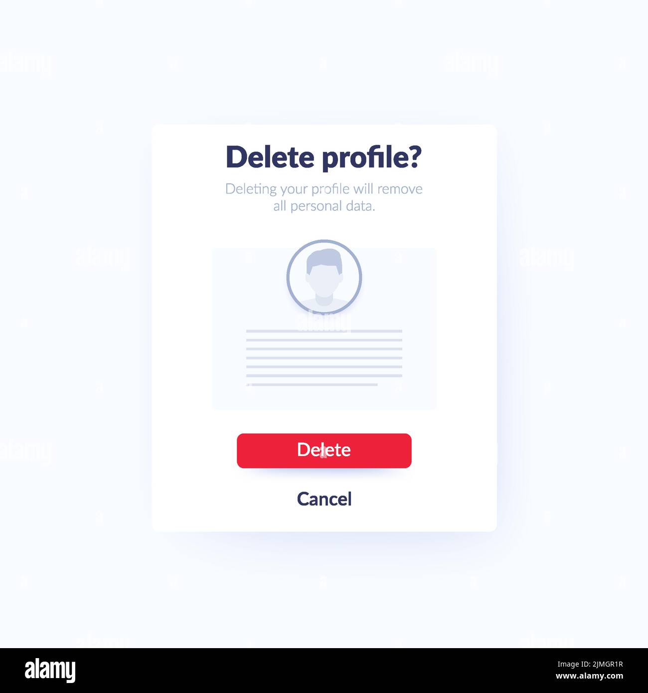Delete profile, account form, vector ui design Stock Vector Image & Art ... Delete profile, account form, vector ui design Stock Vector Image & Art ...