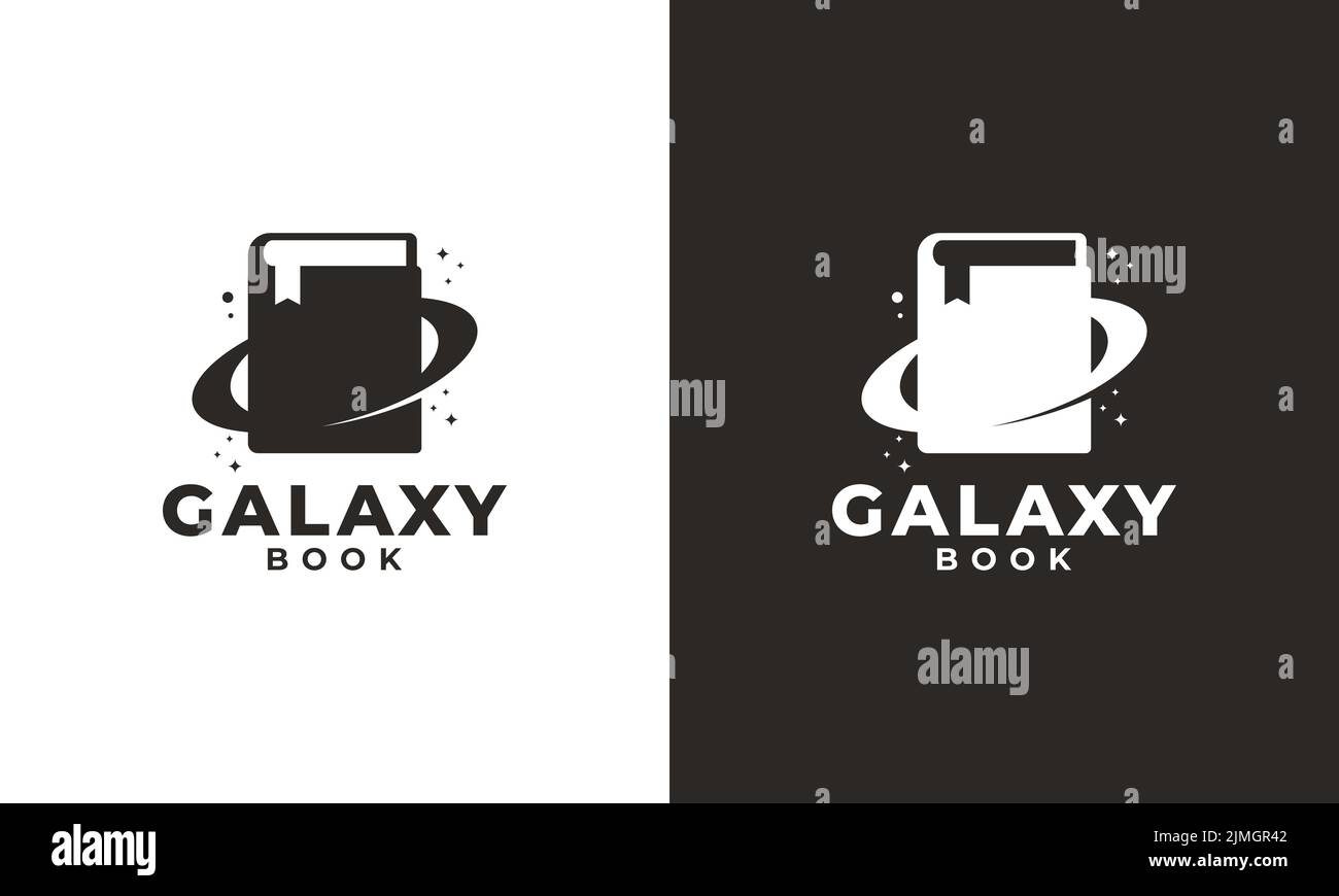 A vector illustration of Galaxy book logo sample in black and white ...
