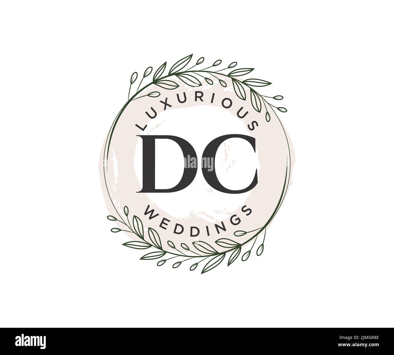 DC Initials letter Wedding monogram logos template, hand drawn modern ...
