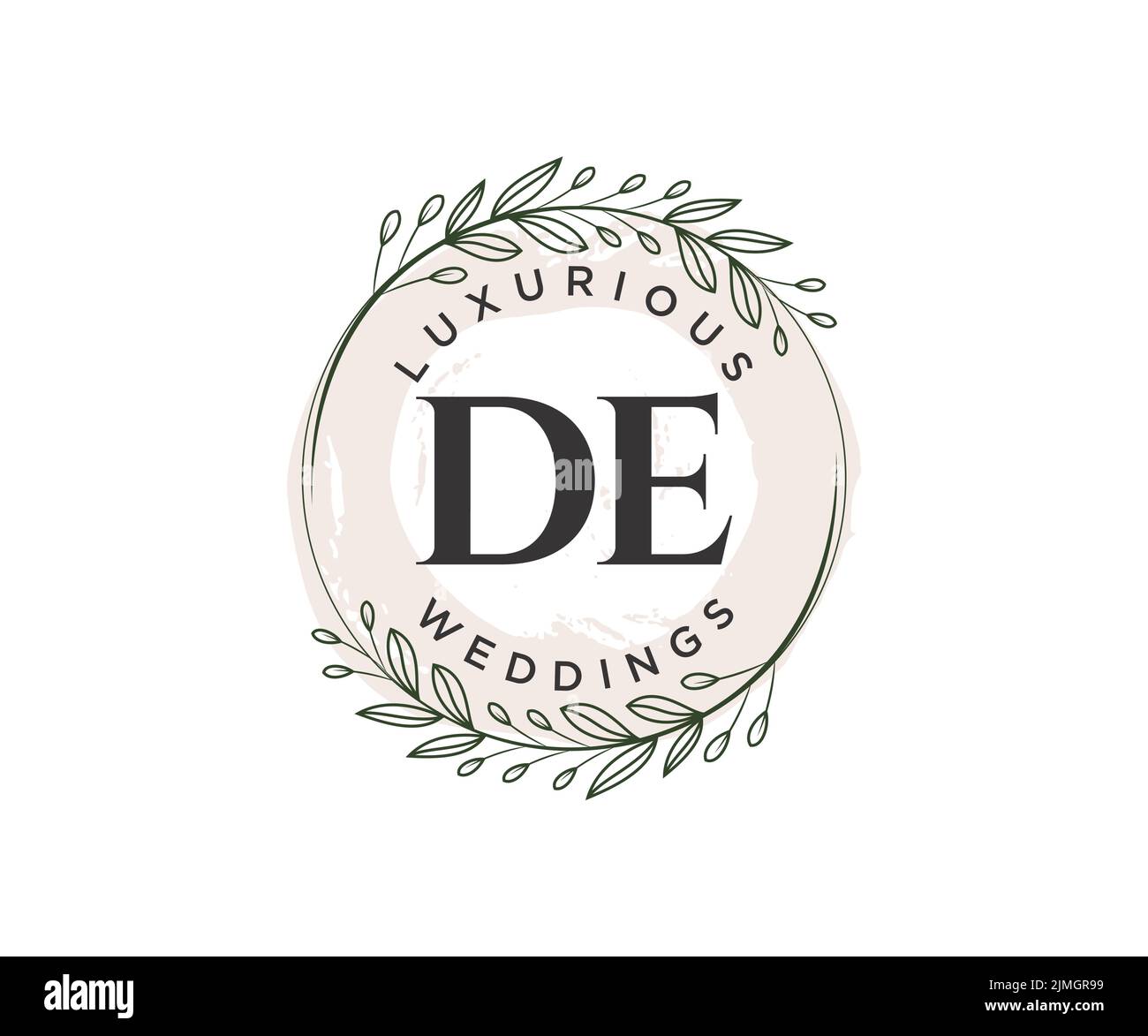 DE Initials letter Wedding monogram logos template, hand drawn modern ...