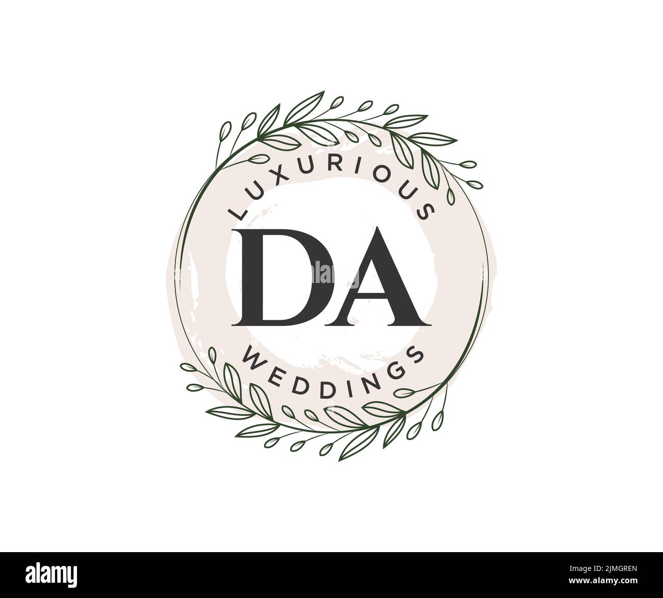 DA Initials letter Wedding monogram logos template, hand drawn modern ...
