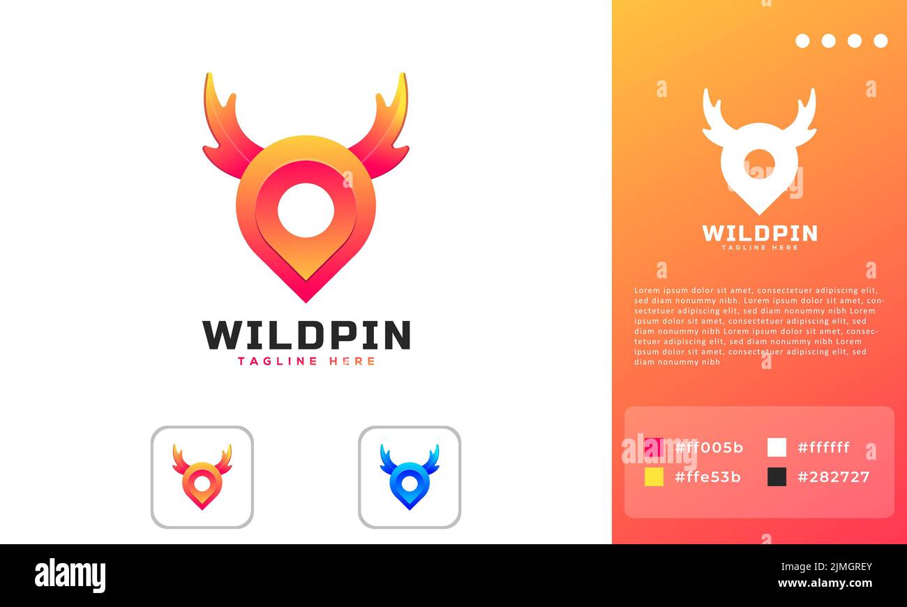 A vector illustration of a Wildpin logo sample template Stock Vector ...