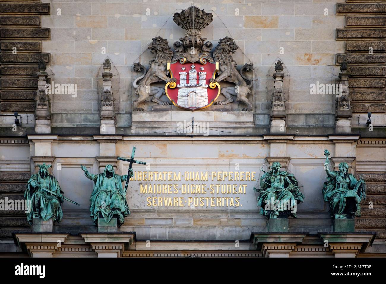 Large State Coat of Arms at the Hamburg City Hall, Hamburg, Germany ...