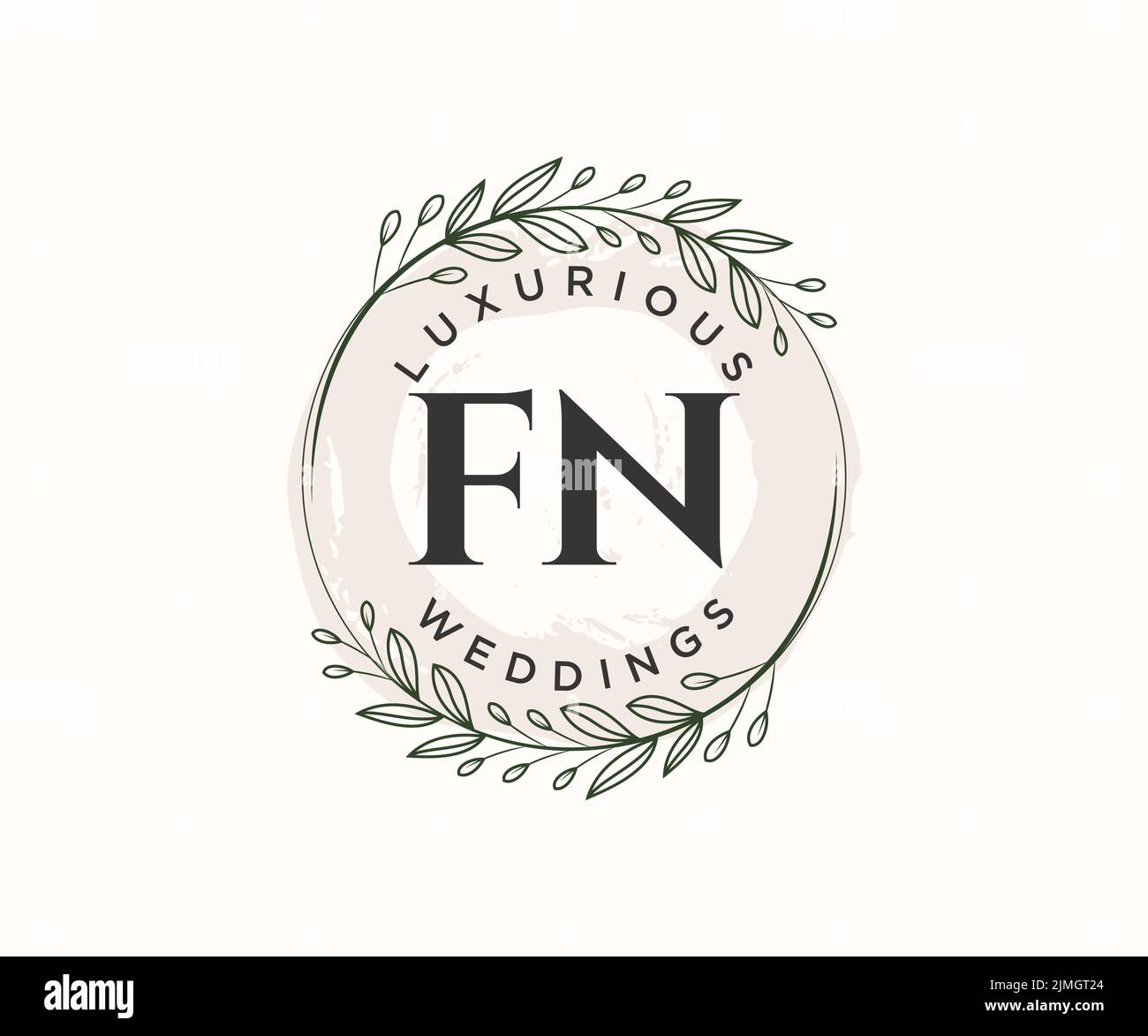 FN Initials letter Wedding monogram logos template, hand drawn modern ...