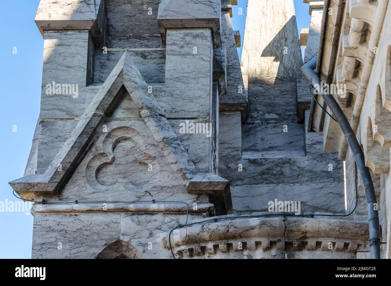 Aerial view of architectural details in the old town of Geneva ...