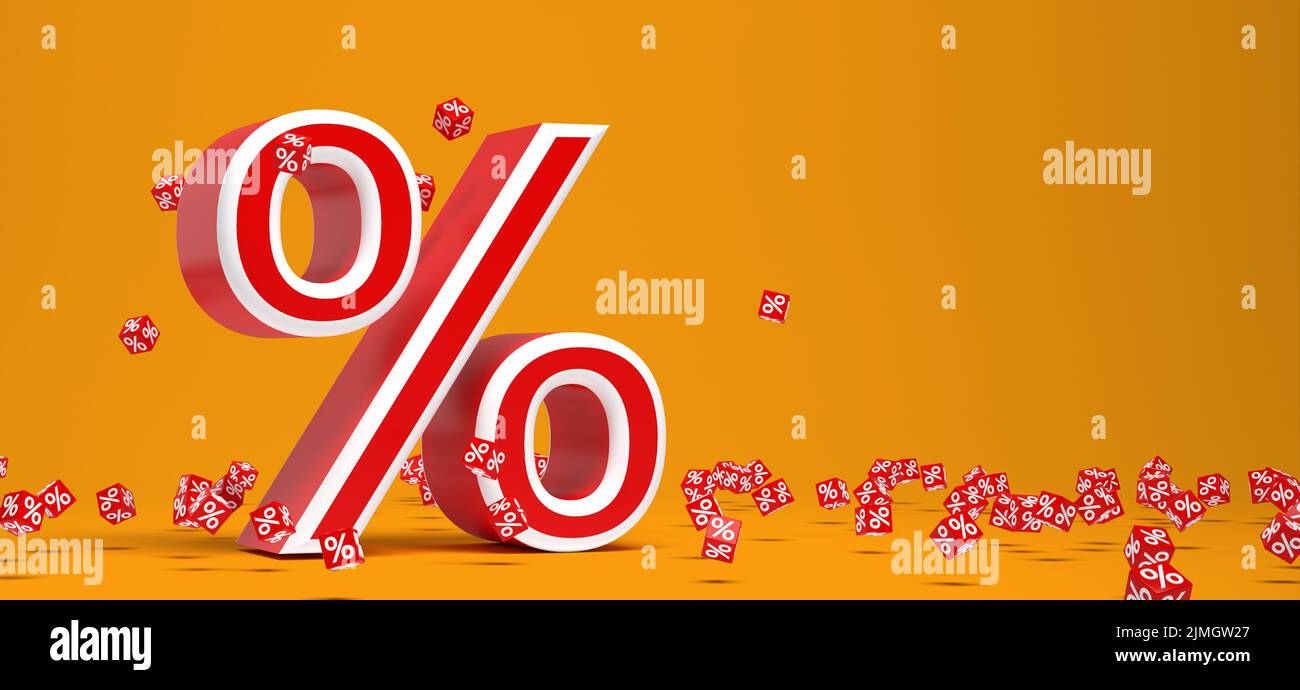 Sale percent symbol in front of background - 3D Illustration Stock ...