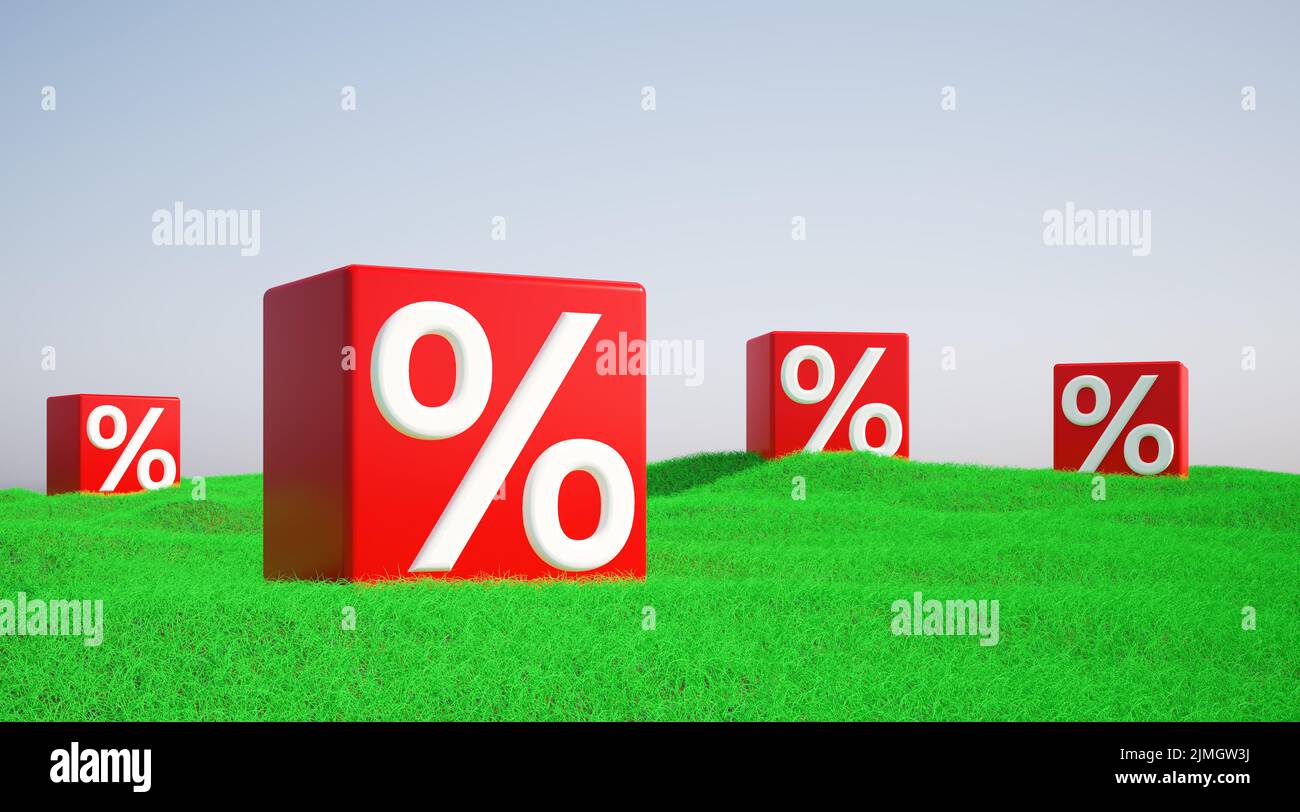 Sale percent symbol in front of background - 3D Illustration Stock ...