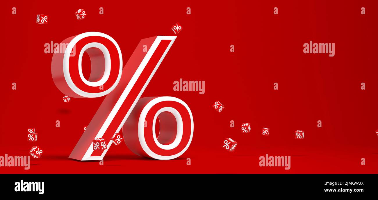 Sale percent symbol in front of background - 3D Illustration Stock ...