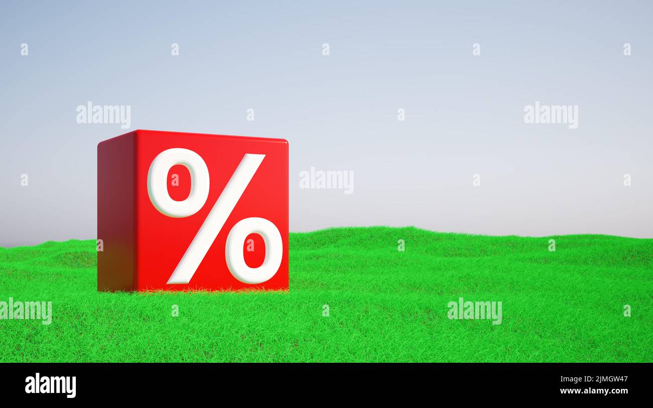 Sale percent symbol in front of background - 3D Illustration Stock ...