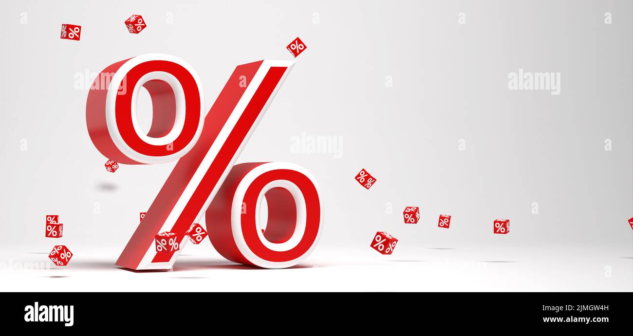Sale percent symbol in front of background - 3D Illustration Stock ...