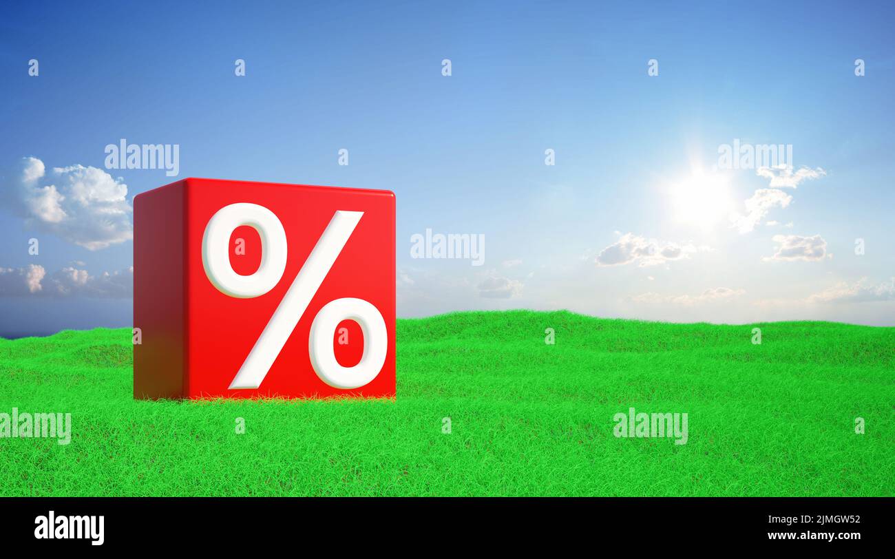 Sale percent symbol in front of background - 3D Illustration Stock ...