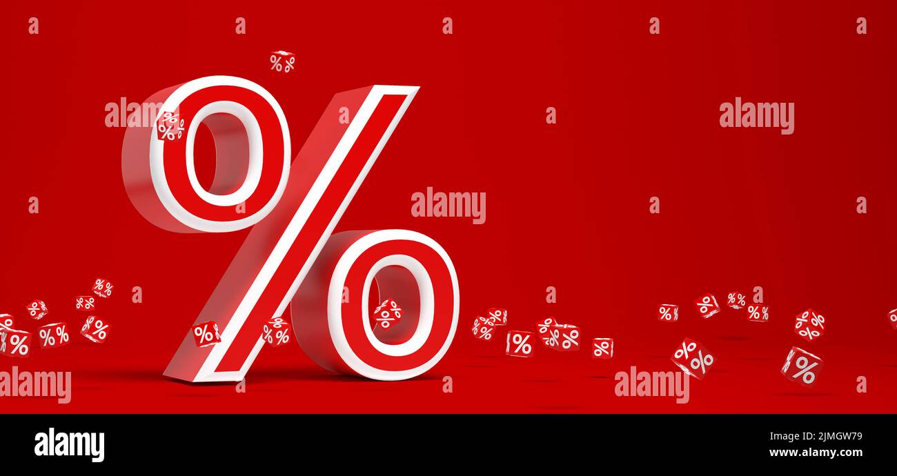 Sale percent symbol in front of background - 3D Illustration Stock ...
