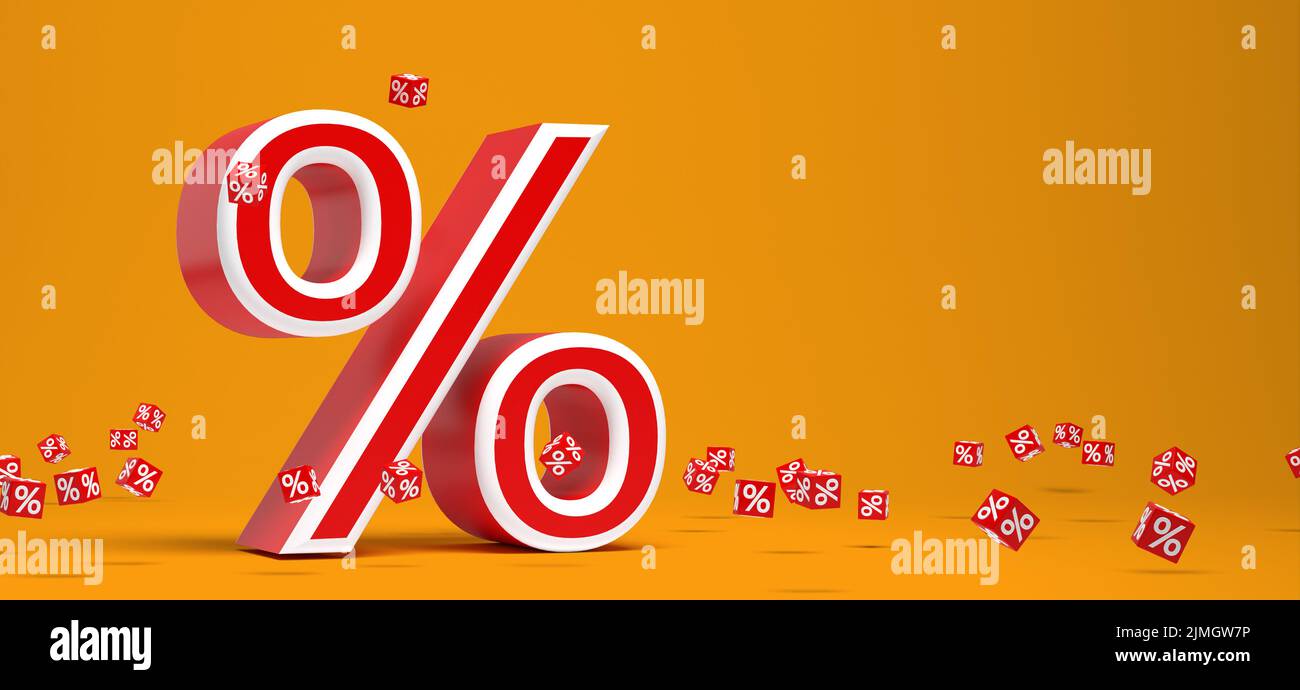 Sale percent symbol in front of background - 3D Illustration Stock ...