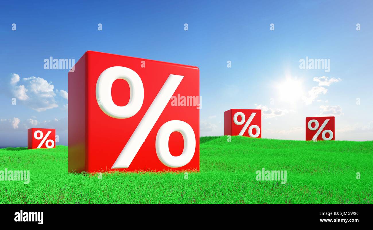 Sale percent symbol in front of background - 3D Illustration Stock ...
