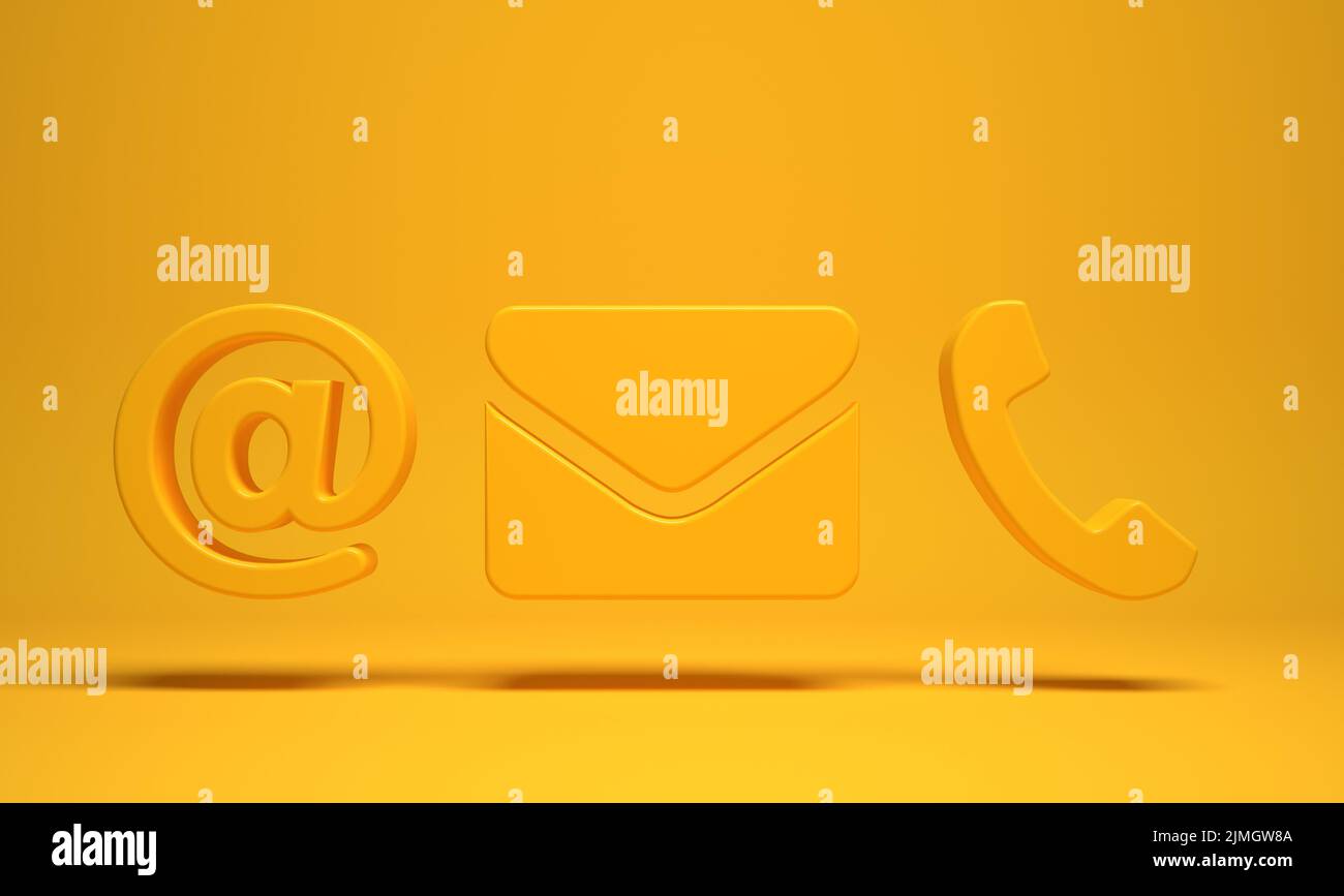 Contact icon symbol as a part of communication - 3D Illustration Stock ...