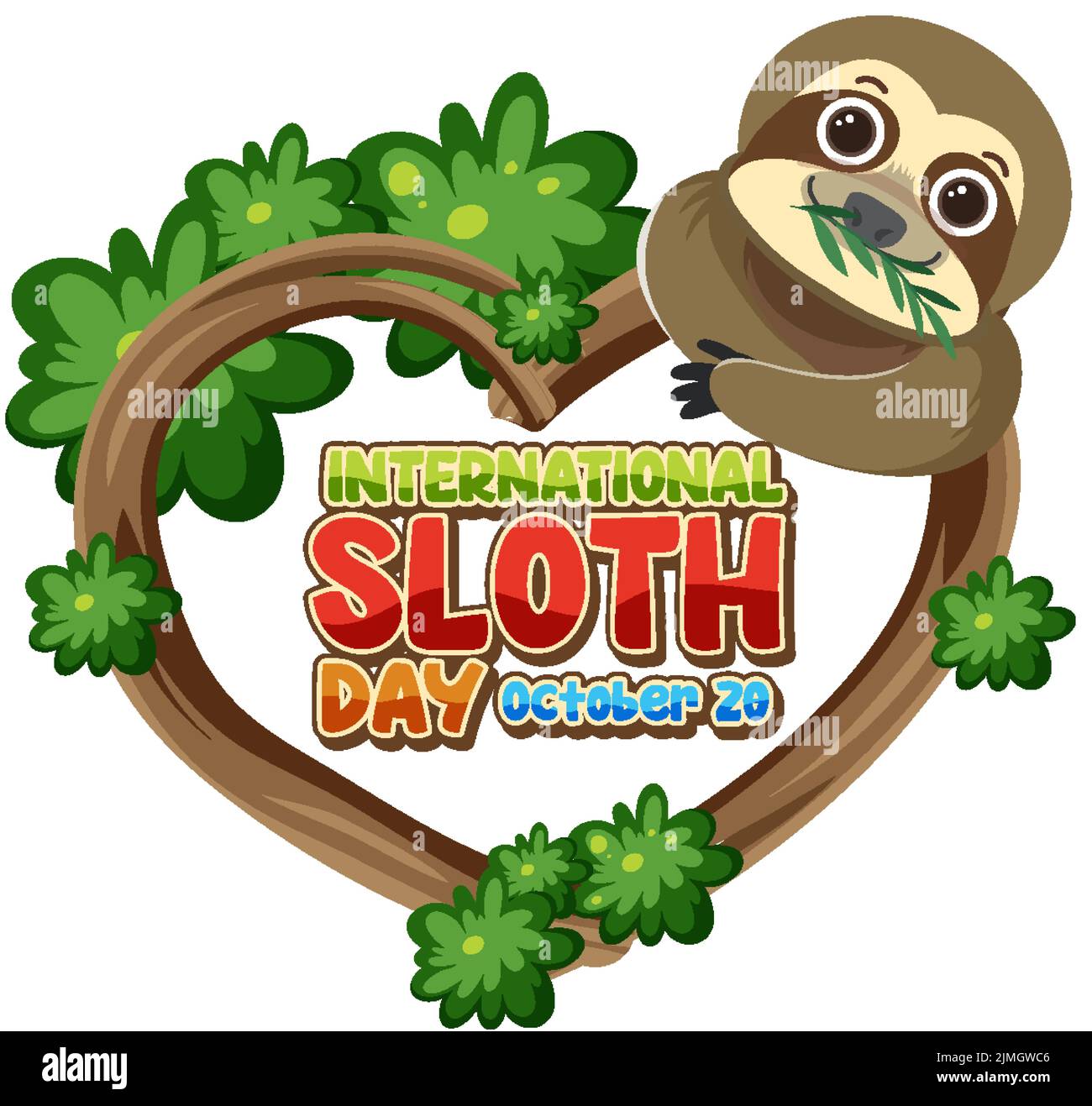 International sloth day banner concept vector illustration Stock Vector ...