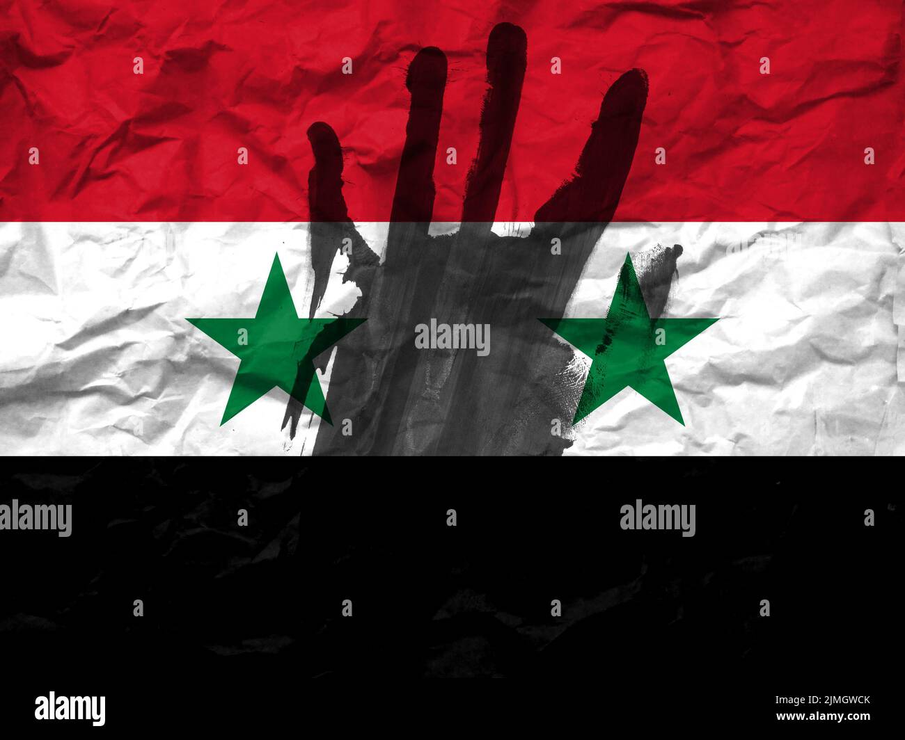 War in Syria, concept of protest against the war, Stop the war and save ...