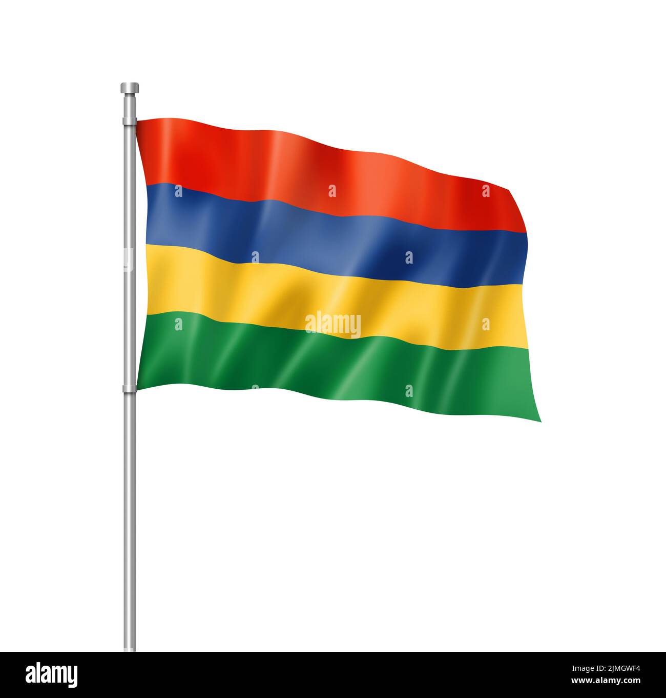 Mauritius flag on flag pole hi-res stock photography and images - Alamy