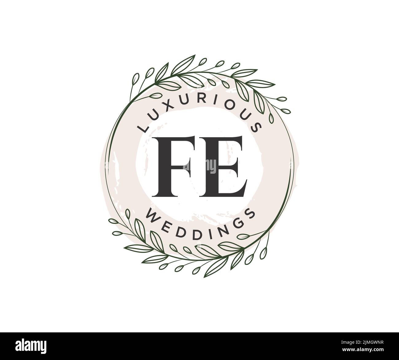 FE Initials letter Wedding monogram logos template, hand drawn modern ...