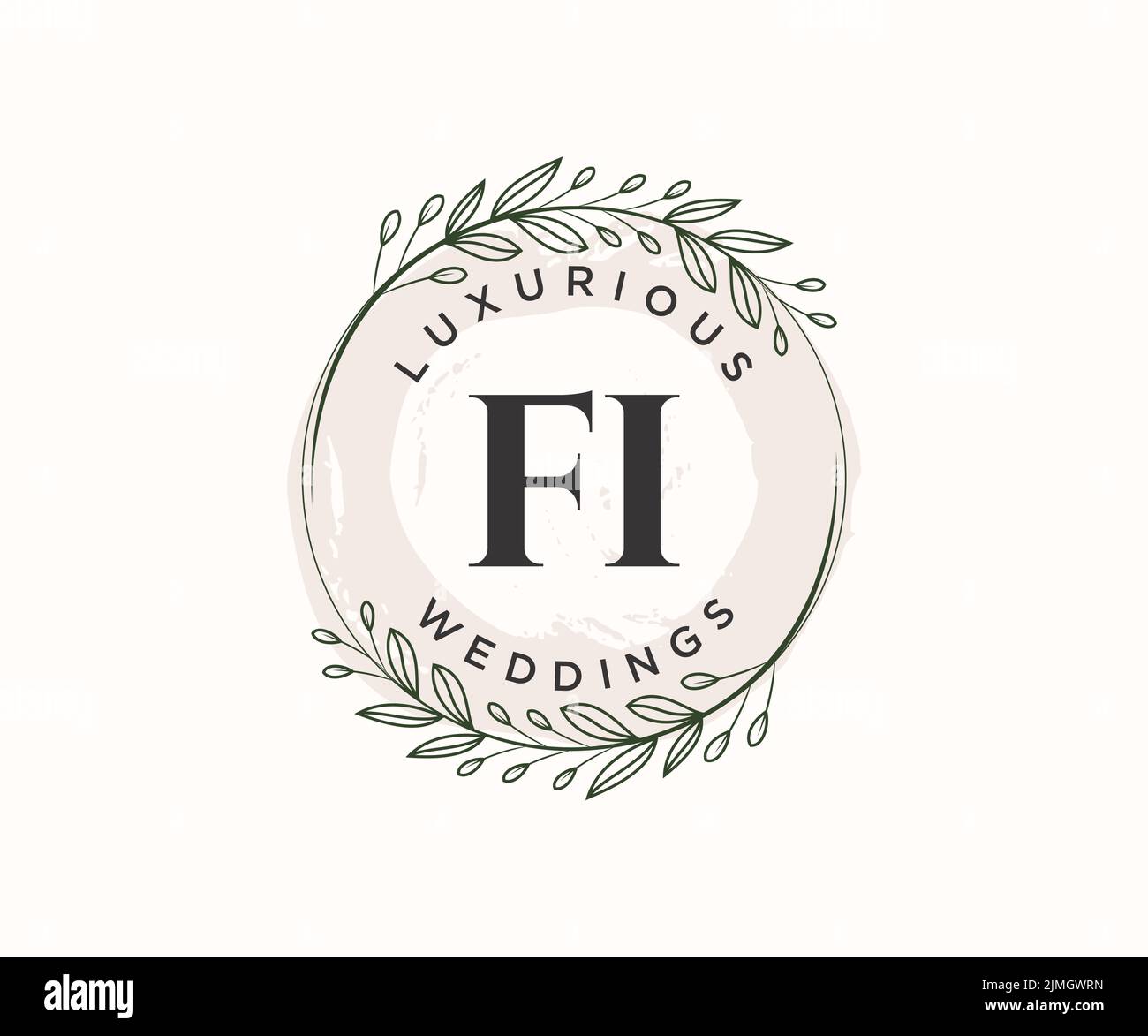 FI Initials letter Wedding monogram logos template, hand drawn modern ...