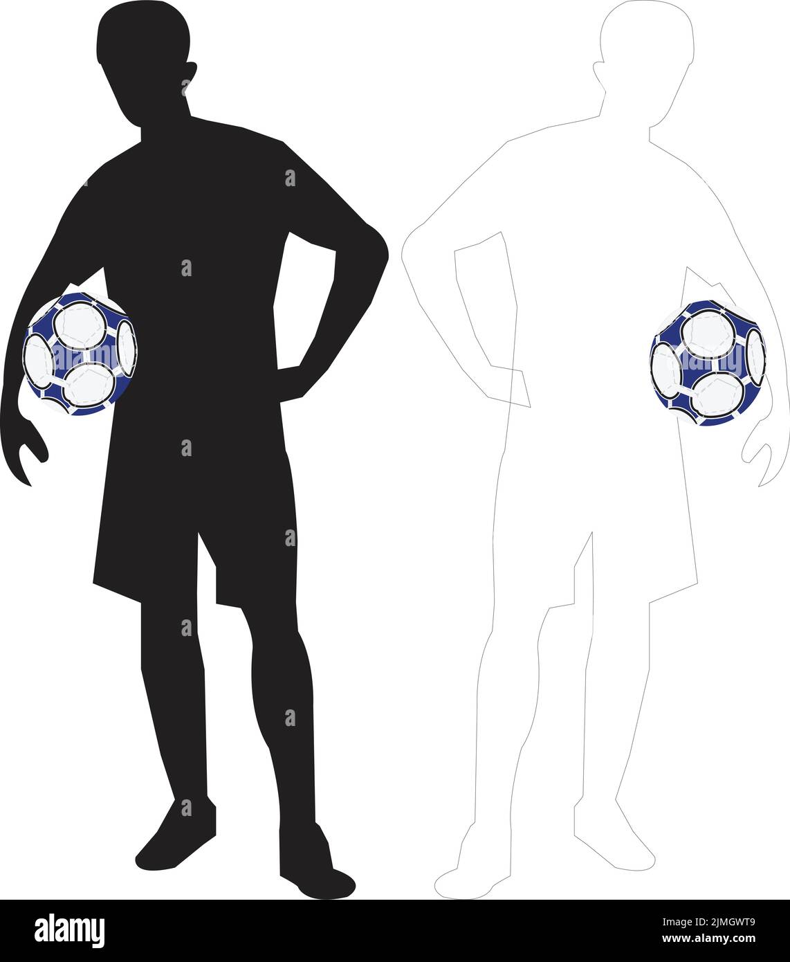 silhouette drawing, white background,football man Running back with a ...