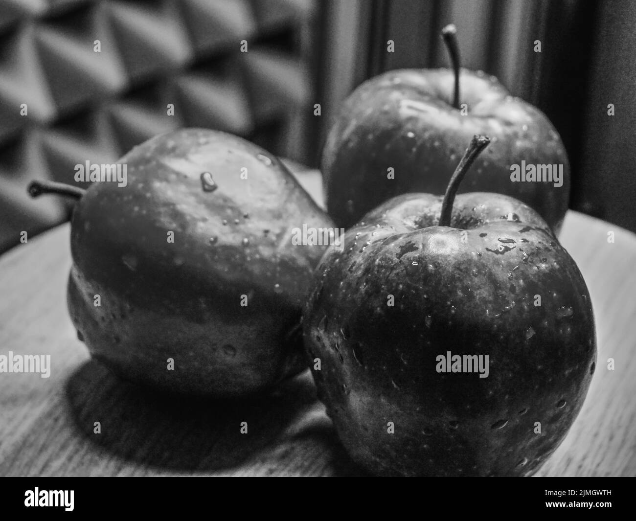 Three apples Black and White Stock Photos & Images - Alamy