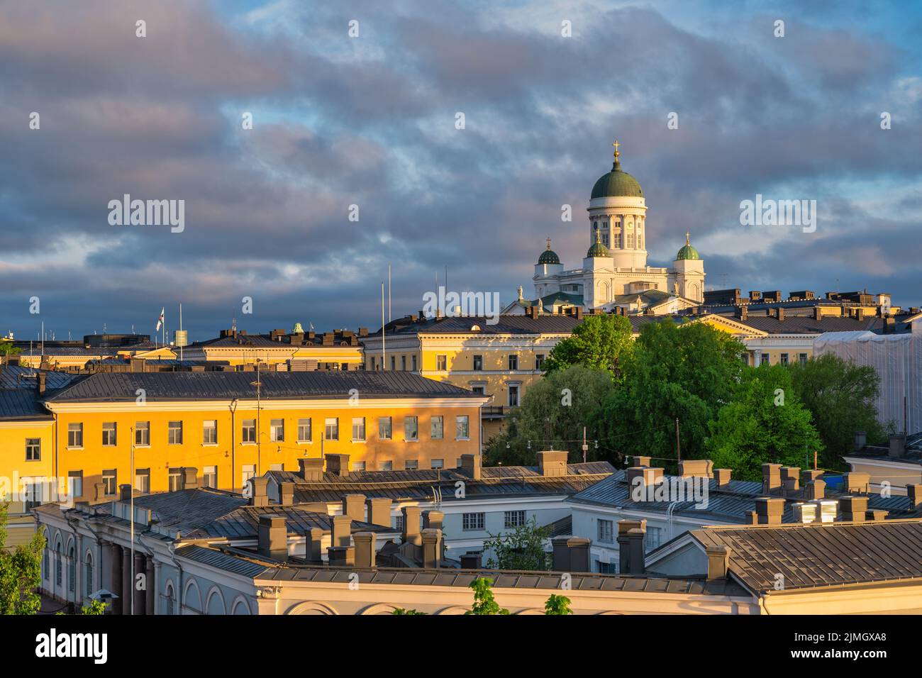 Helsinki Finland, high angle view city skyline at city center and ...