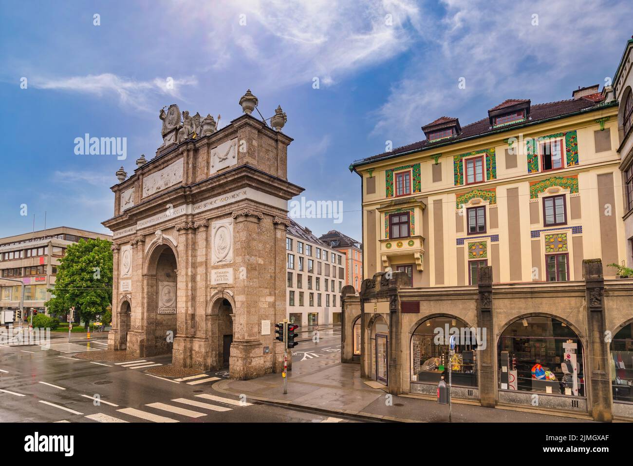 Innsbruck Austria, city skyline at Triumphpforte Arch (Triumphal Arch ...