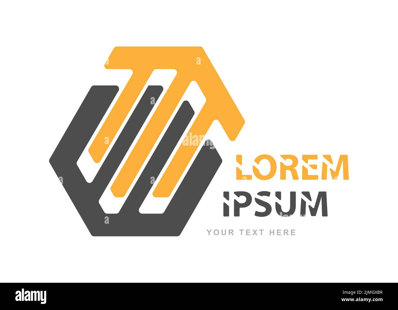 Hexagon icon. Logo, brand, or sticker template for websites, apps, and ...