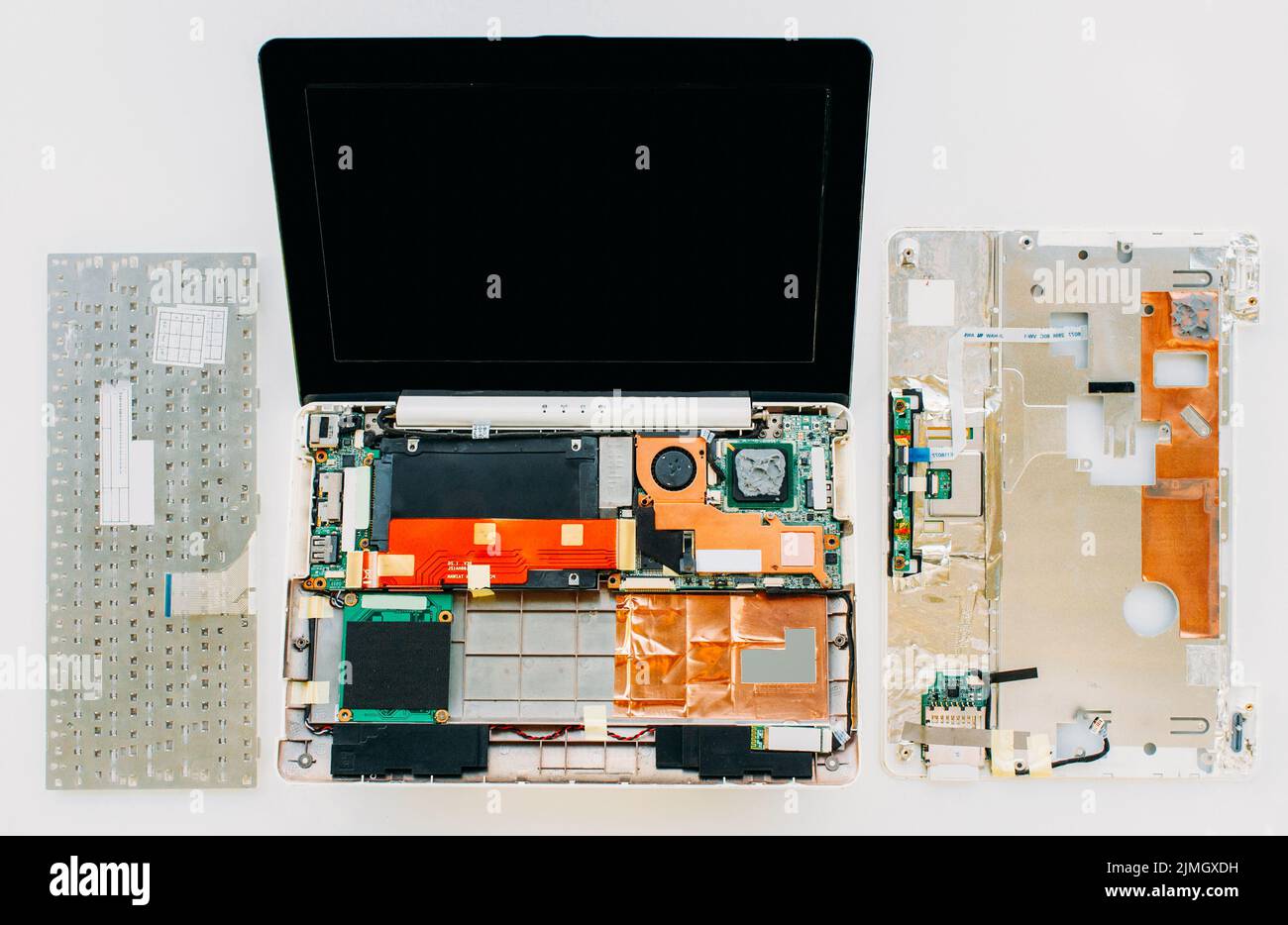 electronic maintenance disassembled laptop Stock Photo - Alamy